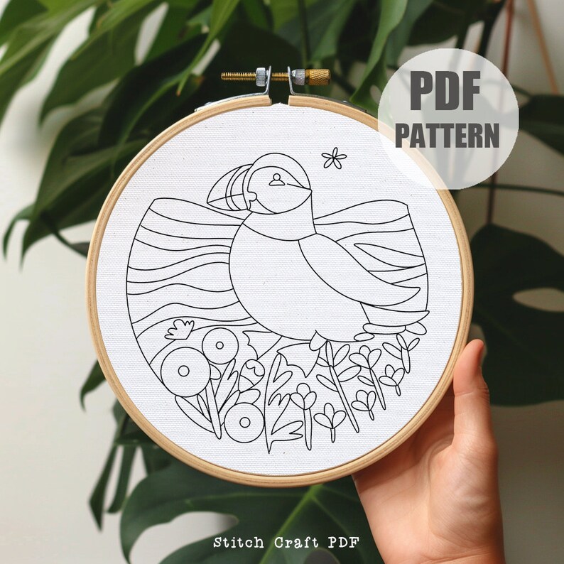Seagull Bird Embroidery, PDF Pattern, Embroidery Design, Creative ...