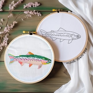 Fish Pattern, Sea World, Hand Embroidery Pattern, Instant Download ...