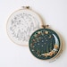 Flower Moon Embroidery Pattern, Instant Download, Floral Celestial ...