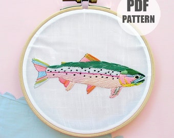 Fish Pattern, Sea World, Hand Embroidery Pattern, Digital Download ...