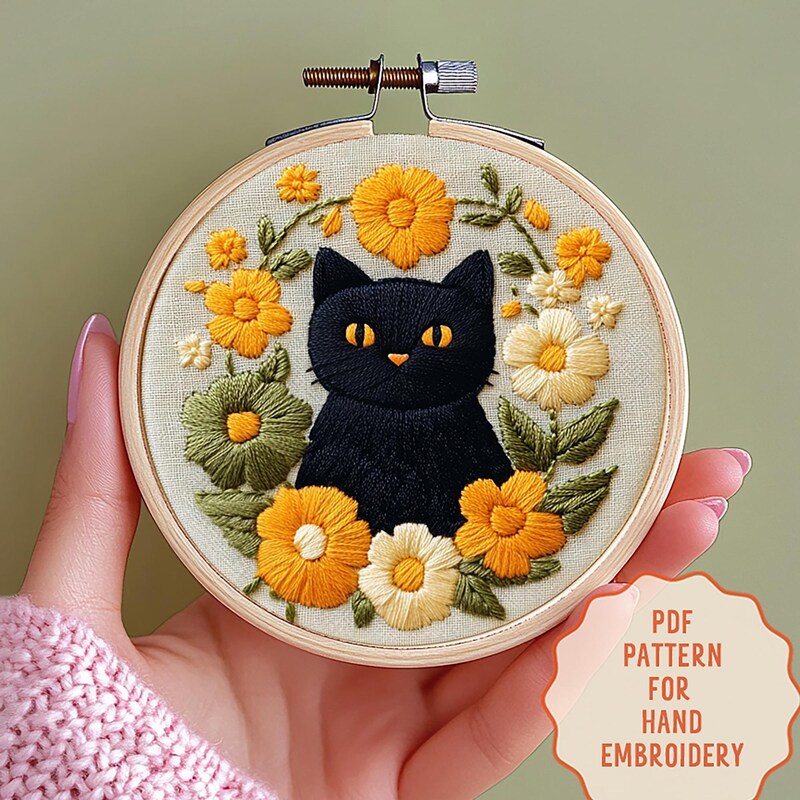 Cat Hand Embroidery - Etsy