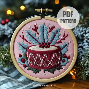 Drummers Drumming Hand Embroidery Pattern,christmas Decor, Twelve Days ...