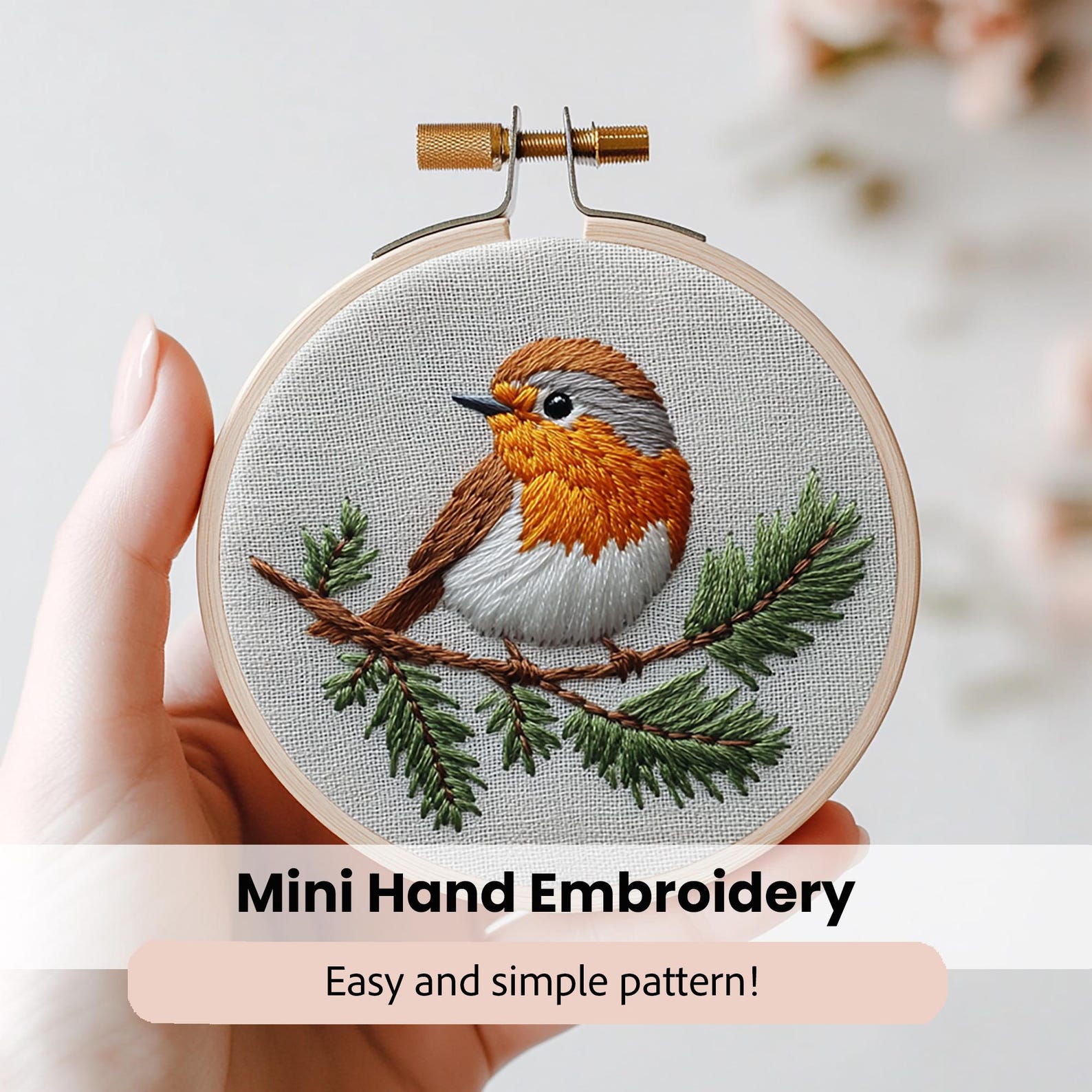 Winter Robin Embroidery Pattern: Christmas Needlework, Hoop Art ...