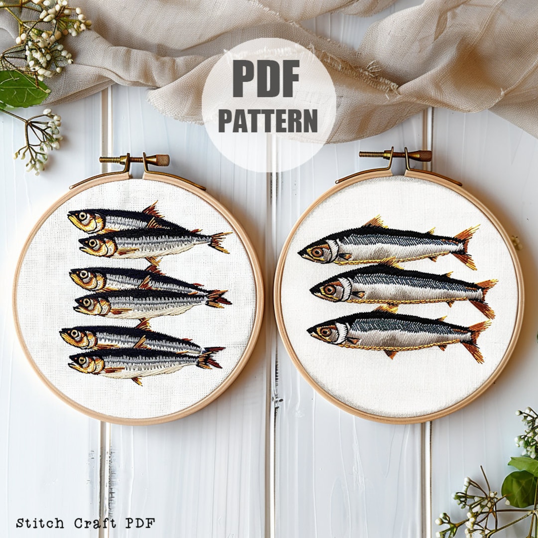 Fish Embroidery Pattern, Animal Embroidery Pattern, Floral Embroidery ...