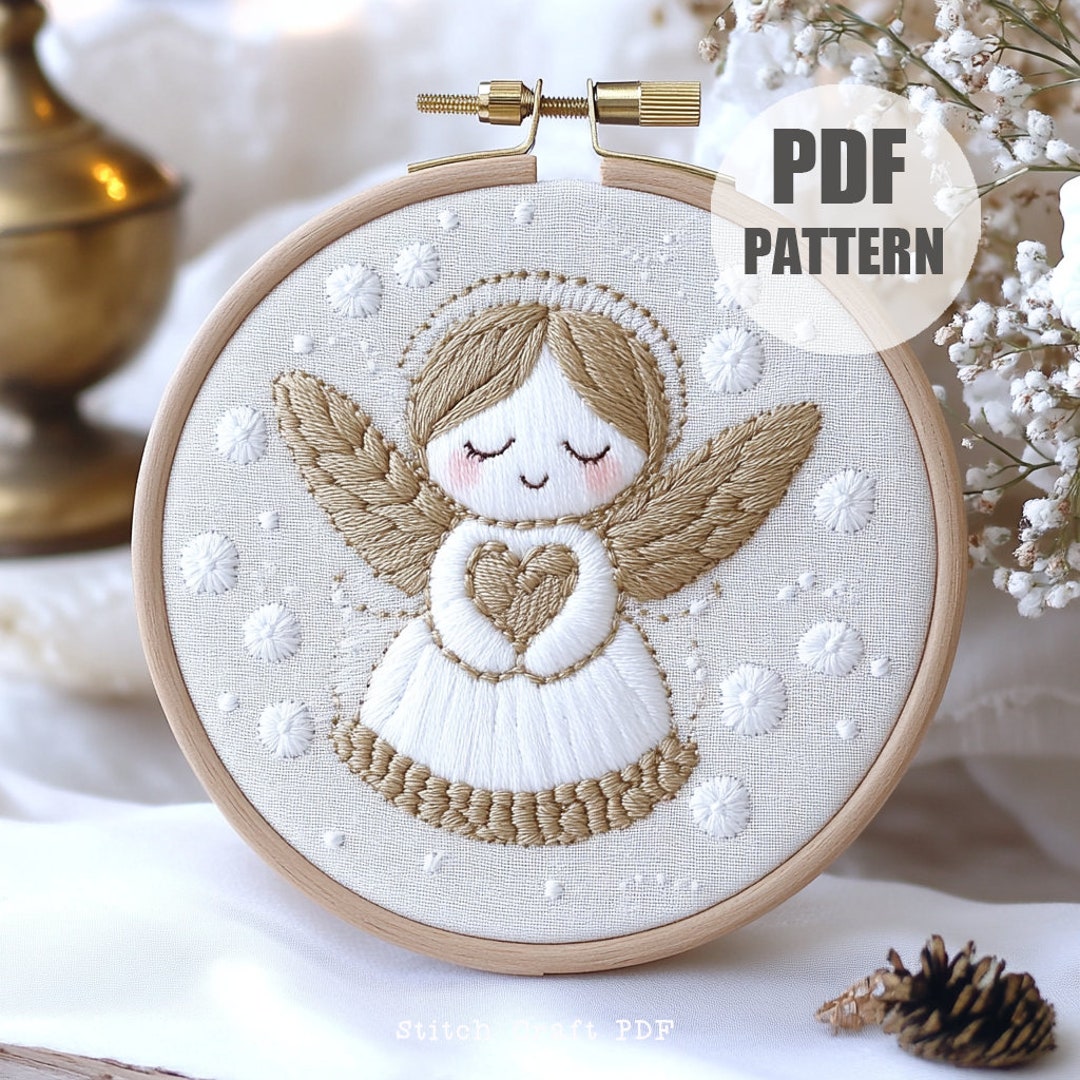 Angel Embroidery Pattern, Instant Download, Christmas Embroidery ...