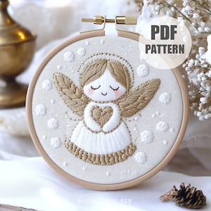 Angel Embroidery Pattern, Instant Download, Christmas Embroidery ...