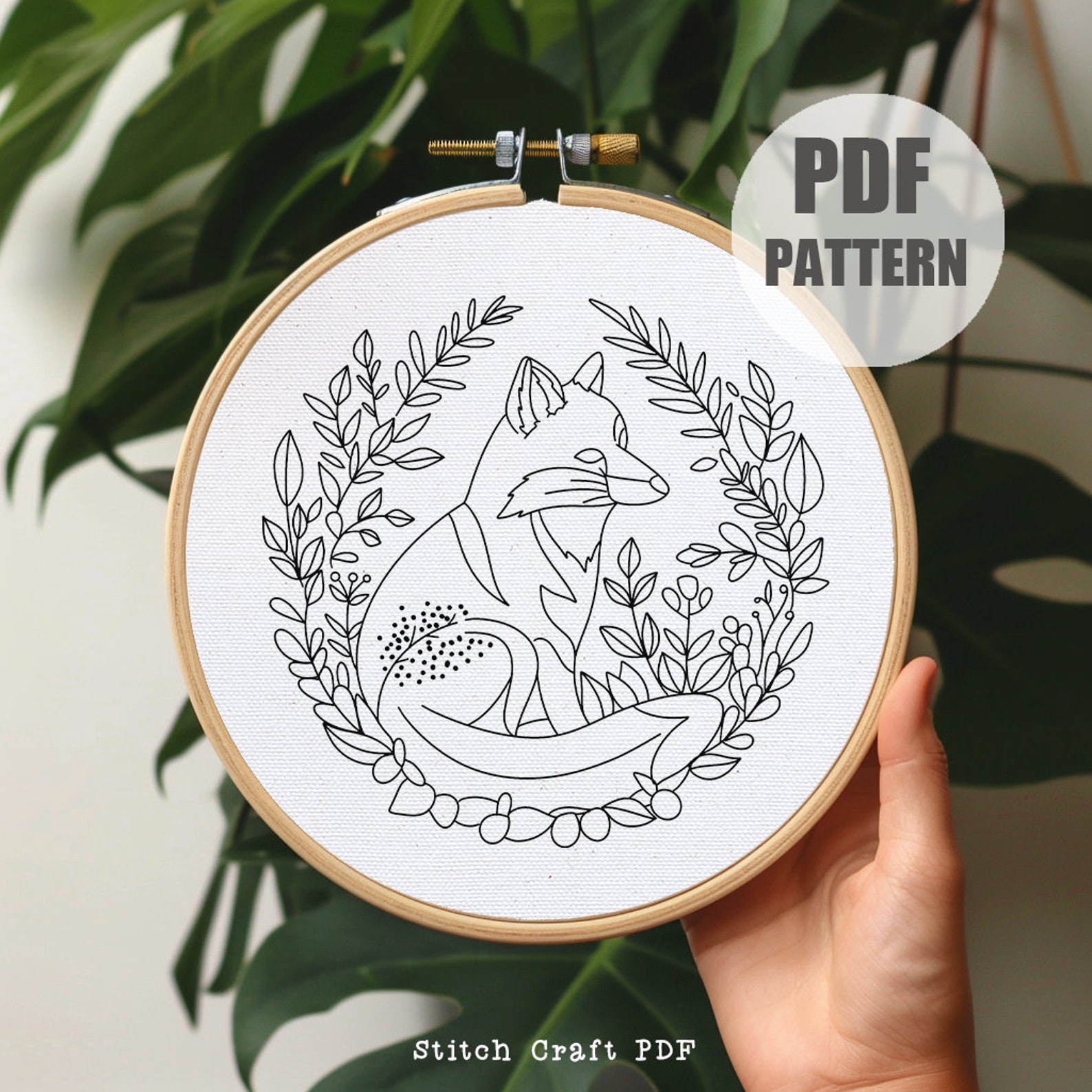 Woodland Fox Hand Embroidery, Embroidery Pattern, Fox Pattern, Digital ...