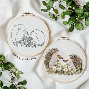 Lovely Hedgehog Hand Embroidery Design, Animal Pattern, Digital ...