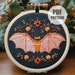 Bat and Fall Flowers Embroidery Design: Autumn Harvest, Fall Decor (PDF ...