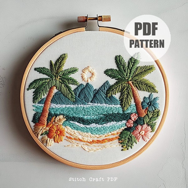 Coastal Embroidery - Etsy