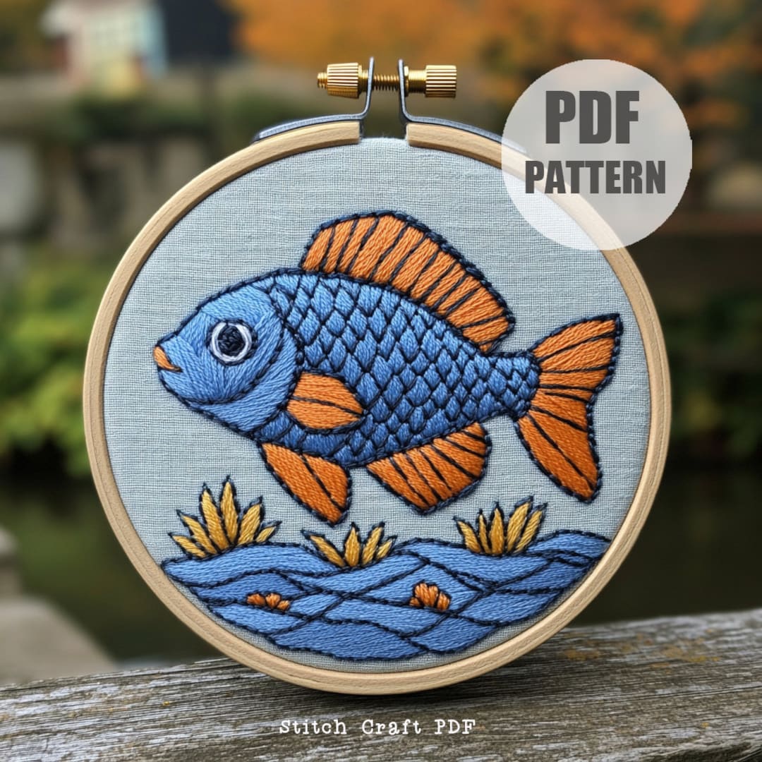 Tropical Fish Embroidery, PDF Pattern, Ocean Life, Animal Embroidery ...