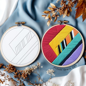 Geometric Forms Embroidery Pattern, Geometric Series, Hand Embroidery ...