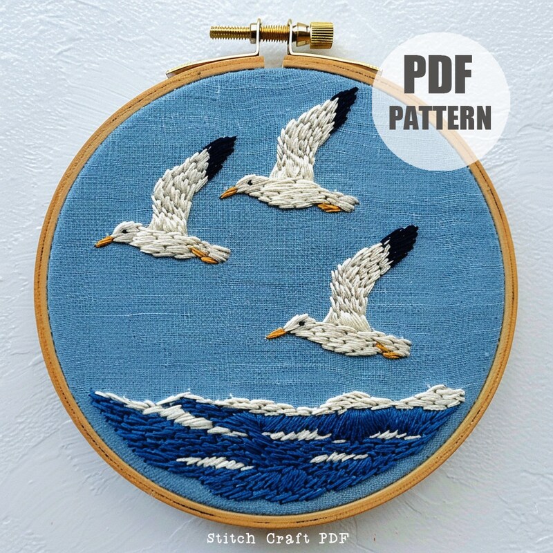 Coastal Embroidery - Etsy