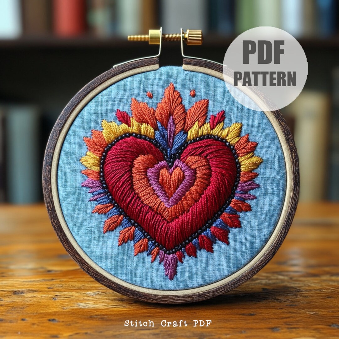 Sacred Heart Embroidery Pattern, PDF Download, Hand Embroidery Design ...