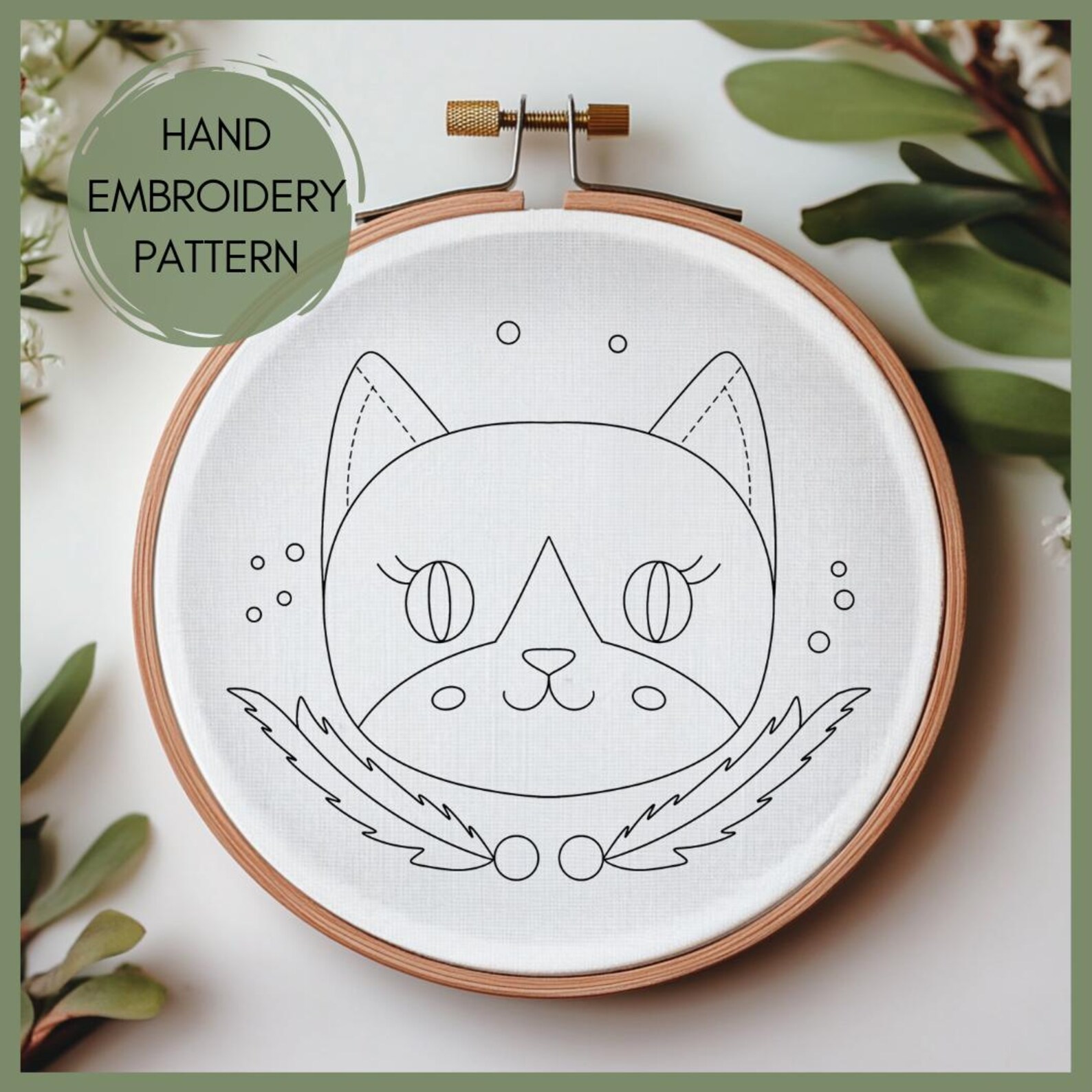 Cute Cat Embroidery Pattern PDF, Digital Download, Cat Lovers Gift ...