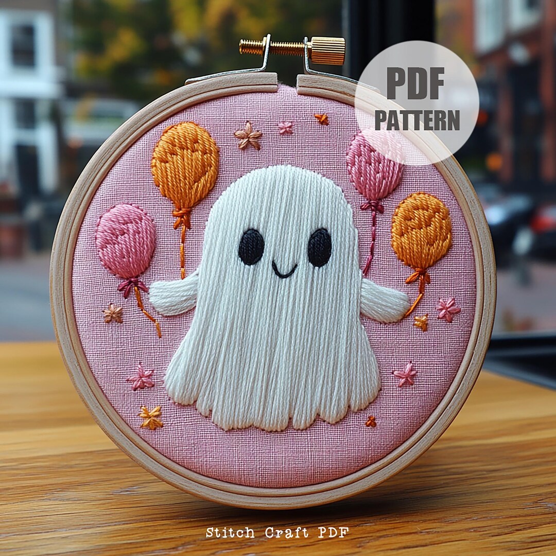 Ghost Embroidery Pattern: Spooky Halloween Party Decor (PDF Pattern) - Etsy