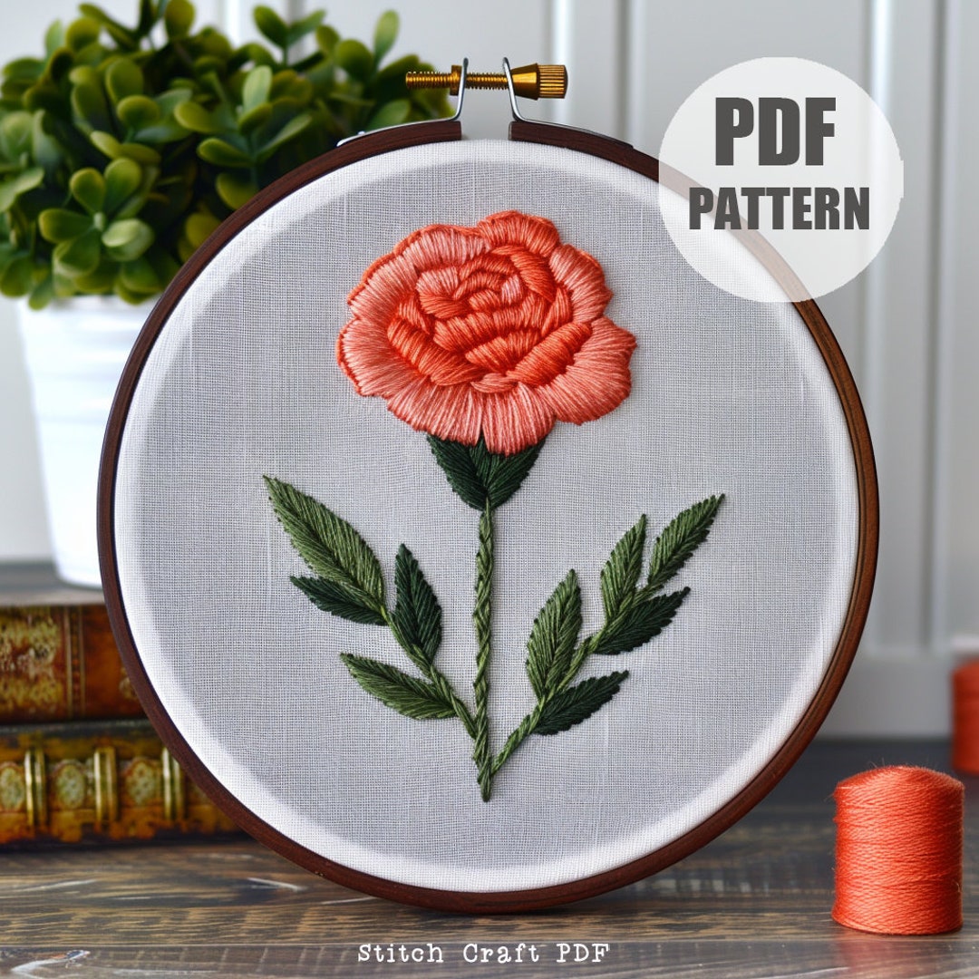 Rose Hand Embroidery, Flower Embroidery Pattern, Floral Embroidery ...