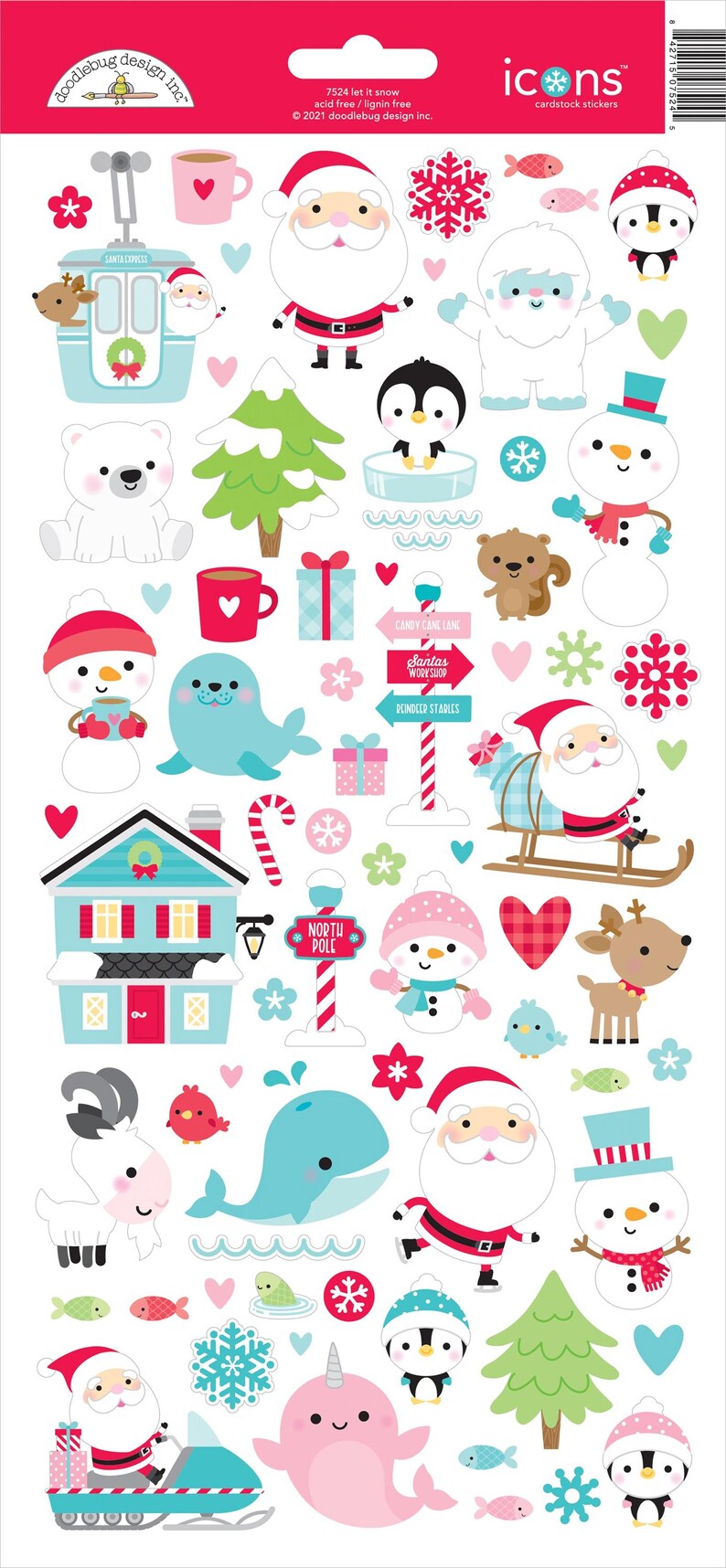 Let It Snow Icons Stickers - Doodlebug - Etsy