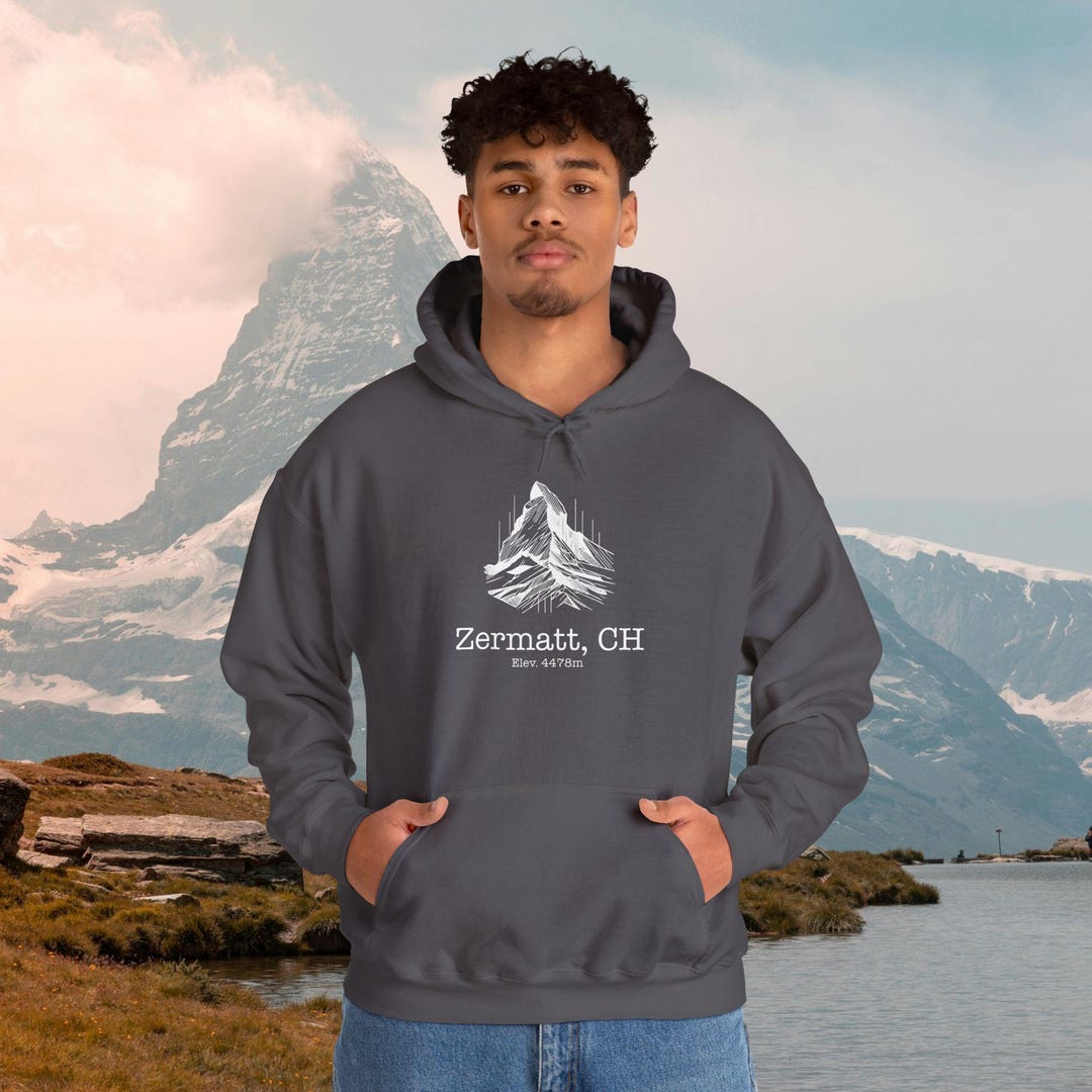 Zermatt Matterhorn Hoodie - Swiss Alps Ski Gift for Snowboarders and ...