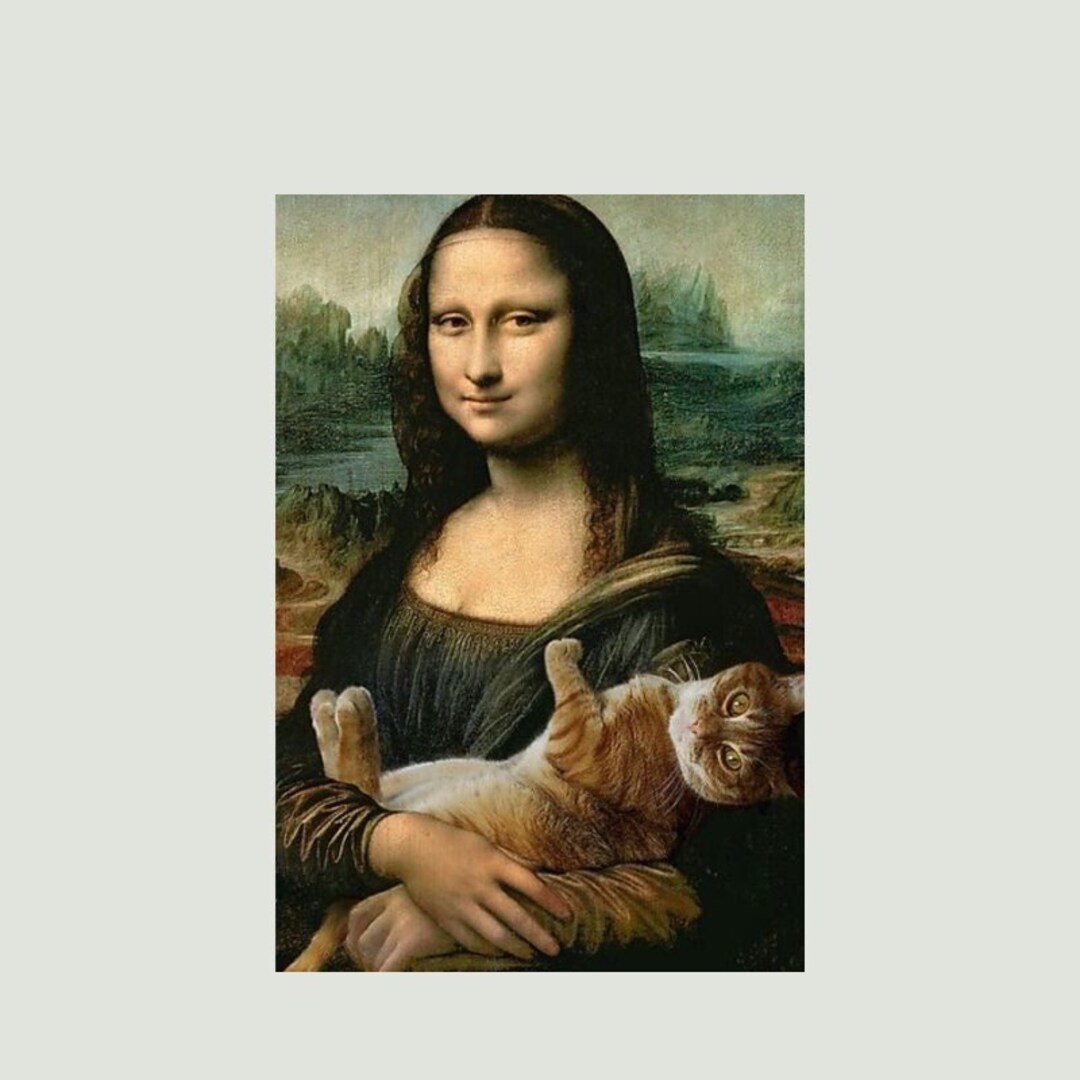 Metal Plaque Mona Lisa and Cat, Wall Decoration 20x30 Cm - Etsy