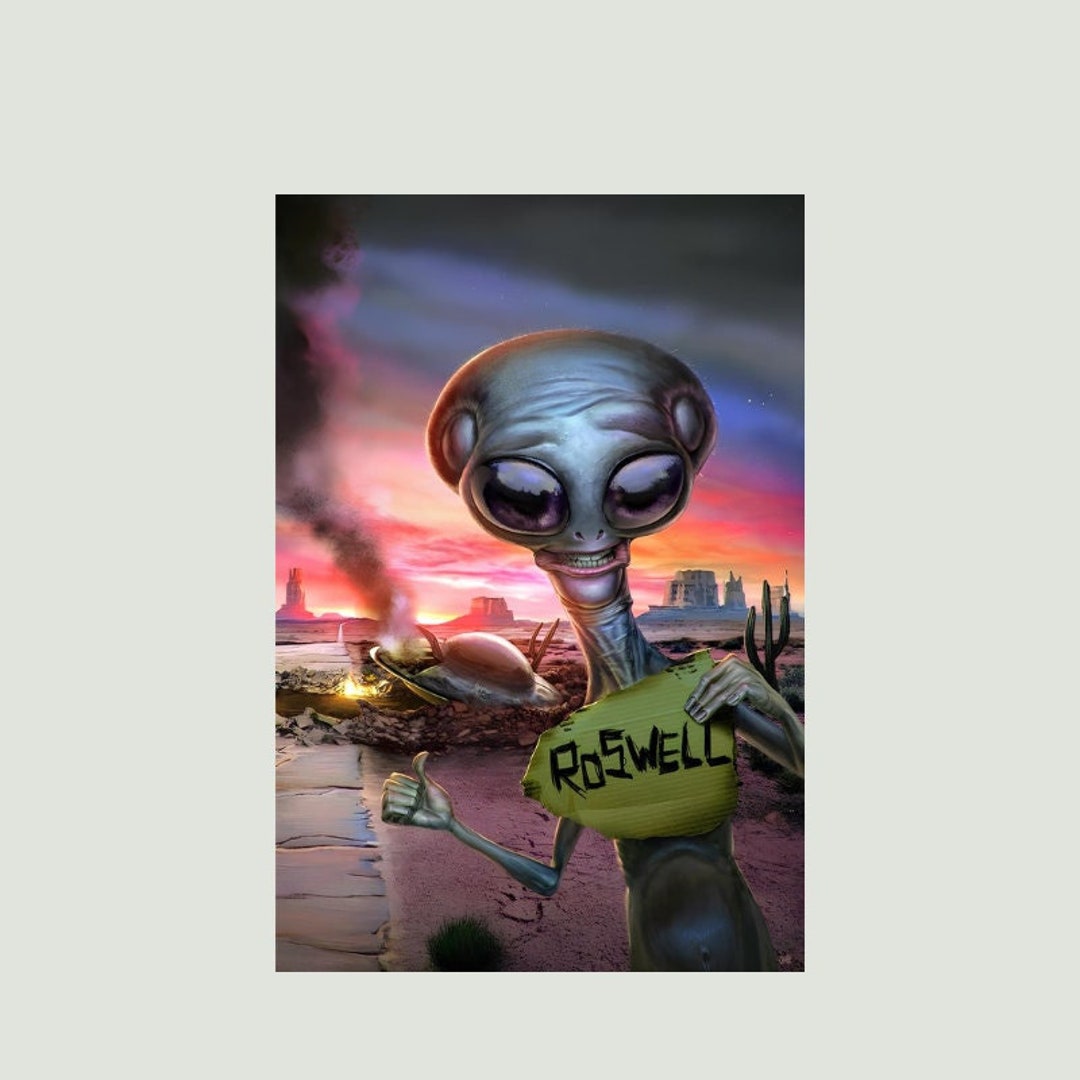 Roswell Alien Metal Plate, Wall Decoration 20x30 Cm - Etsy