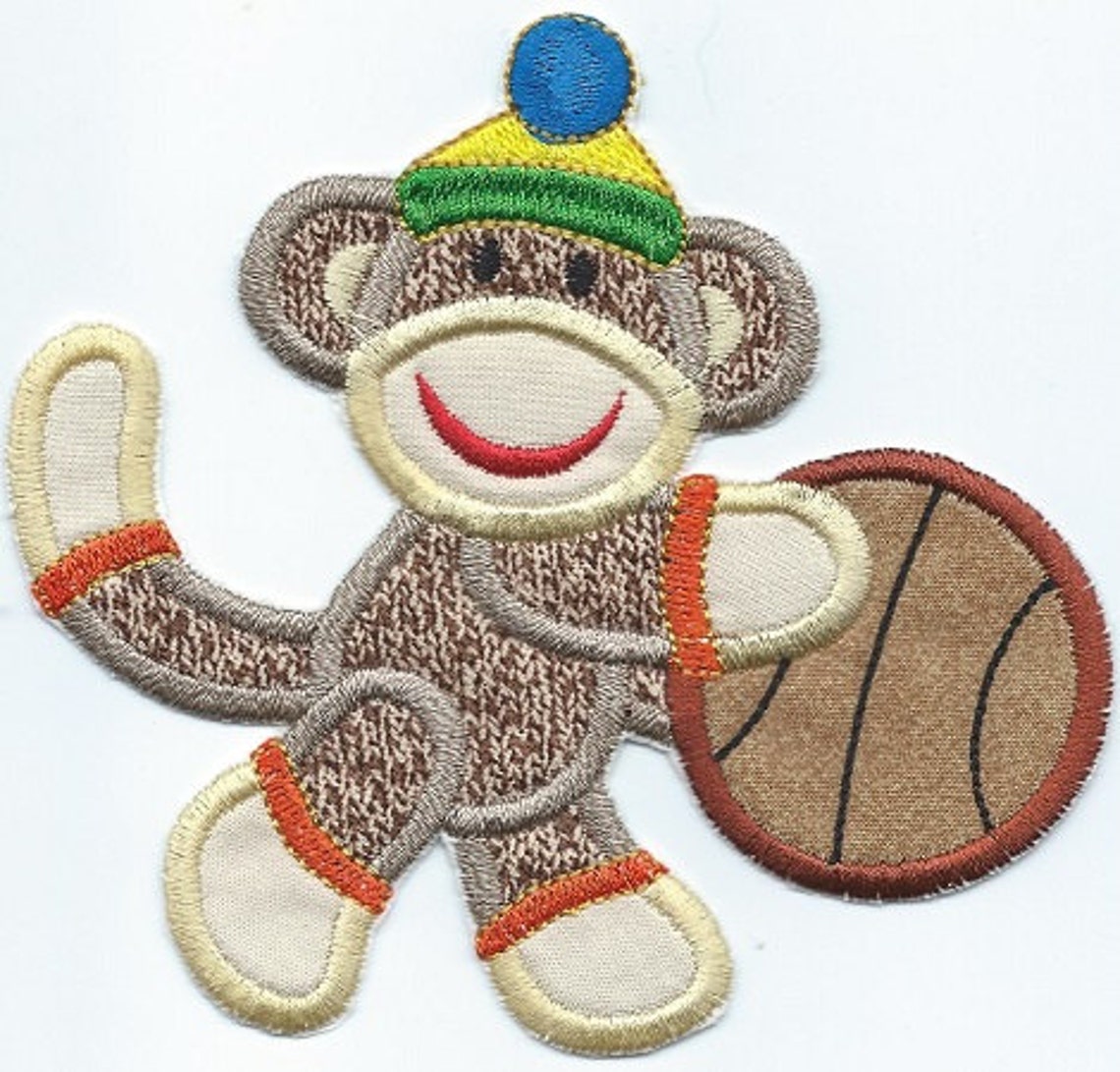 Sport Sock Monkey Basketball Player Patch | Etsy