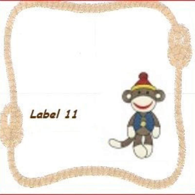 Sock Monkey Labels - Etsy
