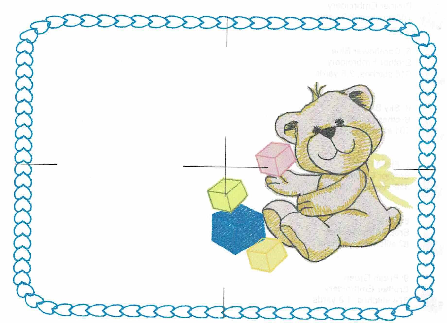 Blue or Pink Border Teddy Bear Quilt Label - Etsy UK