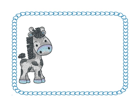 GIRAFFE LABEL Machine Embroidered | Etsy