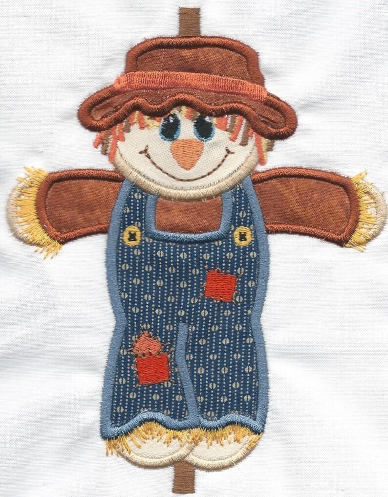 SCARECROW Applique Machine Embroidered Patch Handmade - Etsy