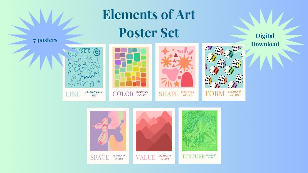 Elements of Art Poster Set - Etsy