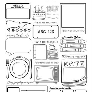 About Me Coloring Page - Etsy