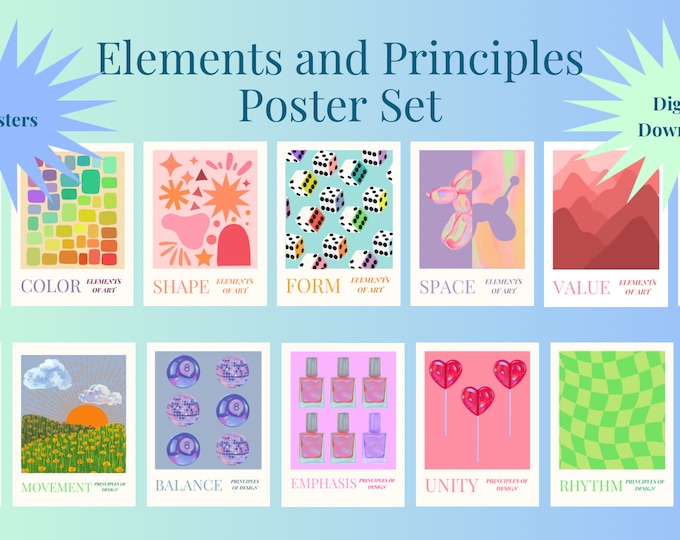 Elements and Principles of Design Posters - Etsy Canada