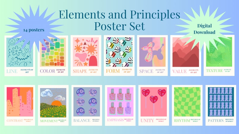 Elements and Principles Posters - Etsy