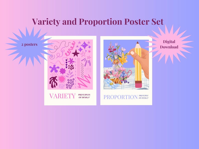 Variety and Proportion Poster Set - Etsy