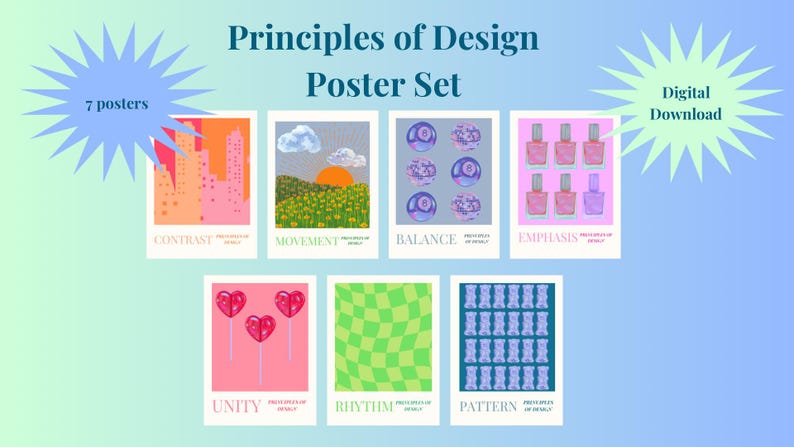 Principles of Design Poster Set - Etsy