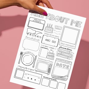 About Me Coloring Page - Etsy