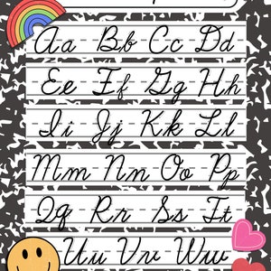 Cursive Alphabet Poster - Etsy