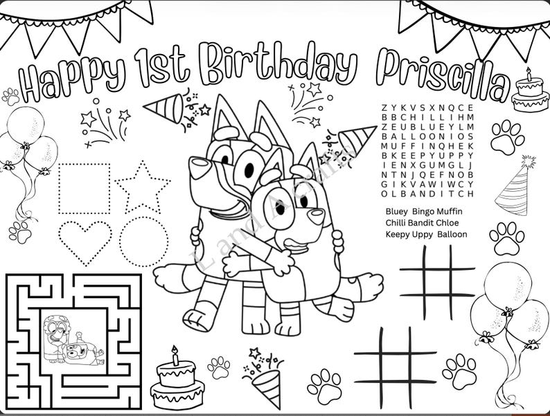 Bluey Activity Sheet - Etsy