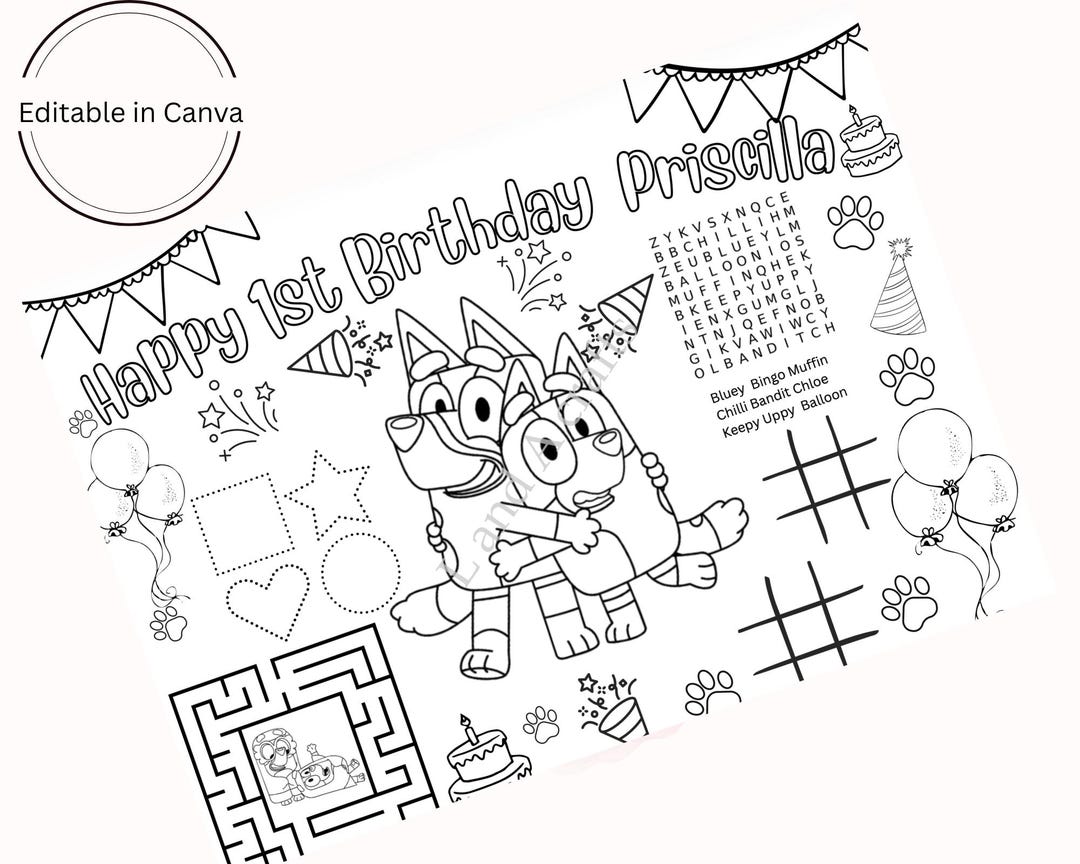 Bluey Activity Sheet - Etsy UK