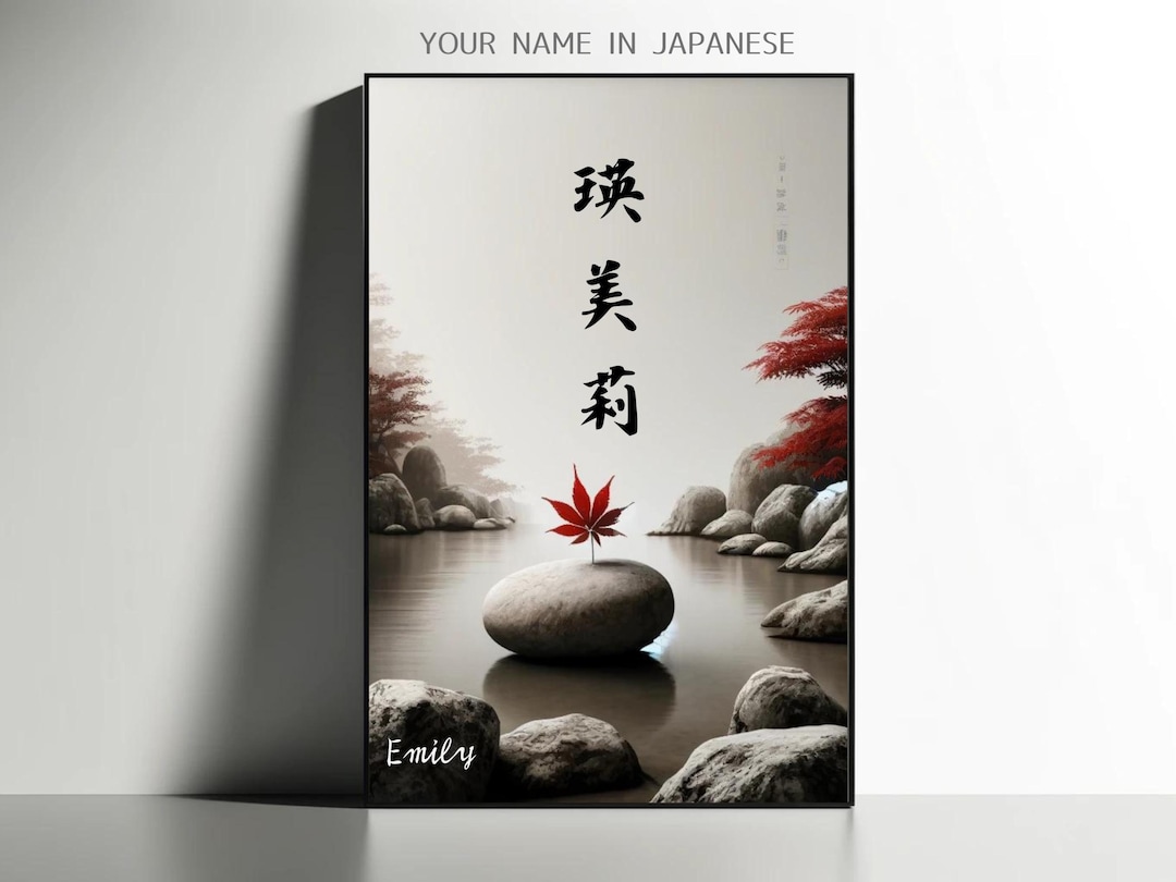 Your Name in Japanese Print, Japan Wall Art, Couple Name, Personalised ...