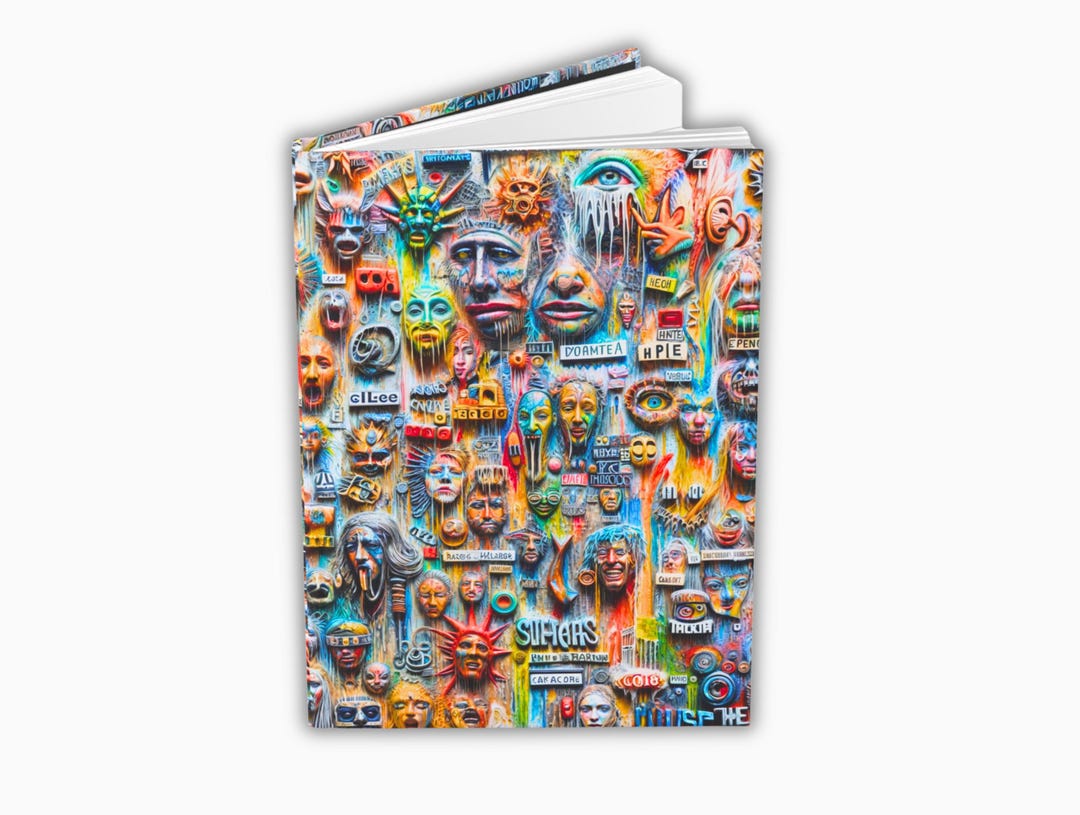 Hardcover Journal Matte, Urban-inspired Collage Notebook for Artists ...