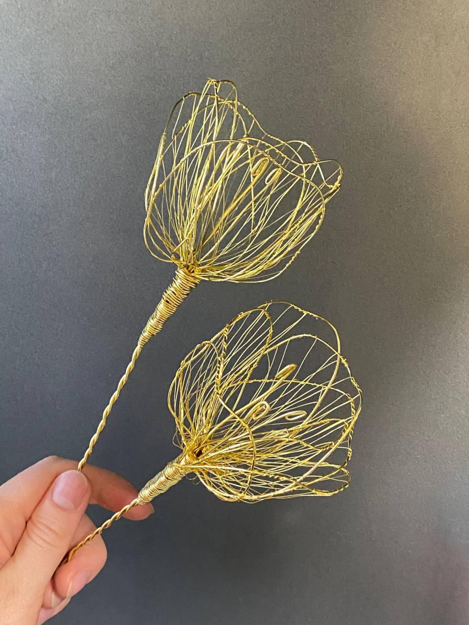 Golden Wire Flowers. Wire Bouquets. - Etsy
