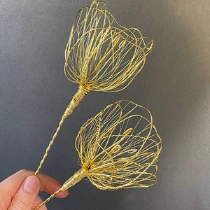 Golden Wire Flowers. Wire Bouquets. - Etsy