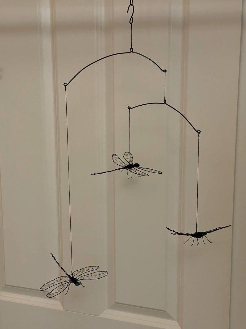 Wire Dragonfly Mobile. Home Decor. Hanging Ornament. Minimalist Style ...