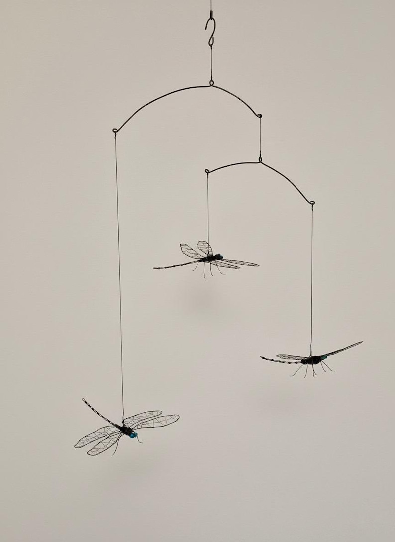 Wire Dragonfly Mobile. Home Decor. Hanging Ornament. Minimalist Style ...