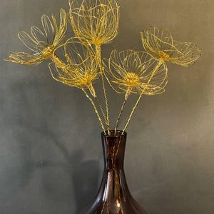 Golden Wire Flowers. Wire Bouquets. - Etsy