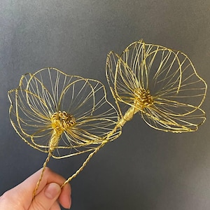 Golden Wire Flowers. Wire Bouquets. - Etsy