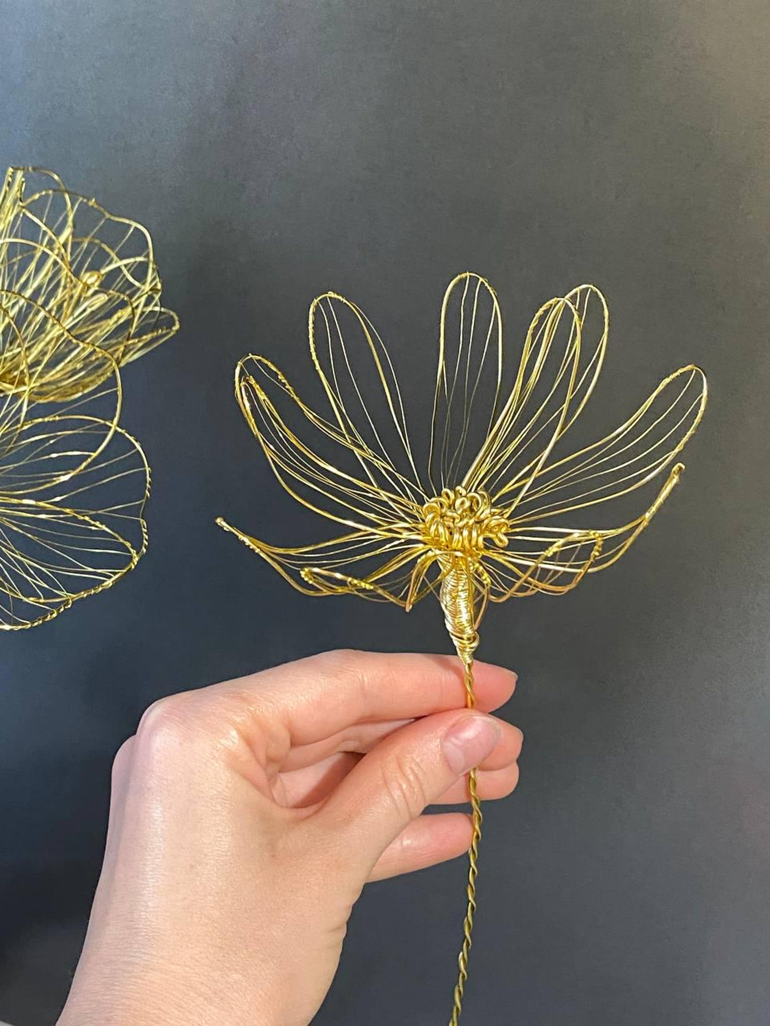 Golden Wire Flowers. Wire Bouquets. - Etsy