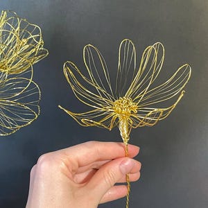 Golden Wire Flowers. Wire Bouquets. - Etsy
